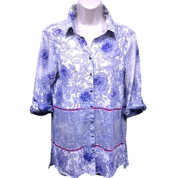 David Cline | Tops | David Cline Medium Crushed Blue Snap Button Up ...